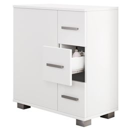 Midischrank Vcm "Holz Badm&ouml;bel Midischrank Bad Schublade Zalo", wei&szlig;, B:60cm T:30cm, Obermaterial: 100% Holz Wood., Schr&auml;nke, Midischrank