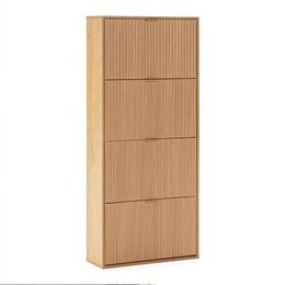 VS Venta-stock Schuhrank, Honigeiche, Holzwerkstoff, Rechteckig, 66x150x24 cm, Garderobe, Schuhaufbewahrung, Schuhschr&auml;nke