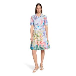 Hemdblusenkleid Vera Mont "Damen mit Knopfleiste", Damen, Gr. 42, Normalgr&ouml;&szlig;en, light blau, rot, Obermaterial: 97% Baumwolle, 3% Elasthan, tailliert kurz, Kleider