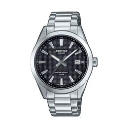 Quarzuhr CASIO EDIFICE, silberfarben, schwarz, Armbanduhren, Herren, Quarzuhr, Armbanduhr, Herrenuhr, Edelstahlarmband, analog, Tag, Neo-Display