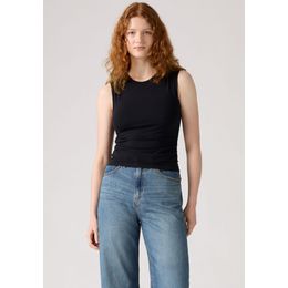 Levi's Tanktop LEVI'S "CRYSTAL RUCHED TO", Damen, Gr. S (36), grau (anthrazit night), Jersey, Obermaterial: 91% Viskose, 9% Elasthan, figurbetont h&uuml;ftlang, Rundhals, Tops Tanktop, mit seitlicher Raffung