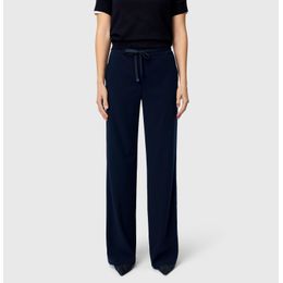 Stretch-Hose MAC "CHRISTY", Damen, Gr. 38, L&auml;nge 30, dunkelblau, Web, Obermaterial: 91% Polyester, 9% Elasthan, bequem lang, Hosen, mit hoher Leibh&ouml;he und weiter Beinform