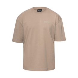 T-Shirt DROPSIZE "Dropsize Herren Heavy Overisze HD Print T-Shirt", Jungen, Gr. S, weatherot teak, 100% Baumwolle, bedruckt, oversize, Rundhals, Shirts T-Shirt