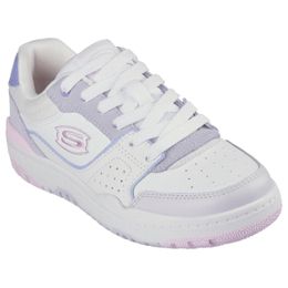 Sneaker Skechers "SKX-228", M&auml;dchen, Gr. 28, bunt (wei&szlig;, multi), Leder, Schuhe Sneaker, Schn&uuml;r,-Retro Sneaker mit Logostick, Gr&ouml;&szlig;enschablone zum Download