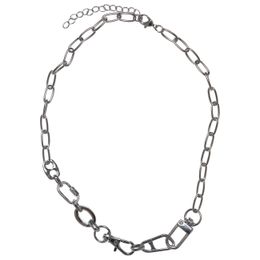 Edelstahlkette Urban Classics "Urban Classics Unisex Various Fastener Necklace", silber, Halsketten, Herren, onesize, Zink, Edelstahlkette