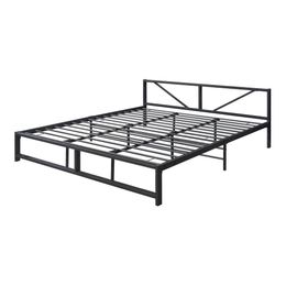 [en.casa] Metallbett, Schwarz, Metall, 180x200 cm, Schlafzimmer, Betten, Metallbetten