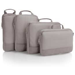 Kofferorganizer Heys "Ecotex Compression Packing Cube", Gr. B/H/T: 35,6cm x 29,2cm x 12,7cm, beige (atmosphere), Nylon, unifarben, Taschen, komprimierbare Packw&uuml;rfel, Packtaschen, Organizer f&uuml;r Koffer