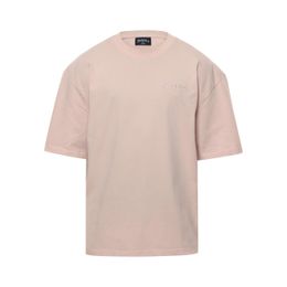 T-Shirt DROPSIZE "Dropsize Herren Heavy Oversize Embo T-Shirt", Jungen, Gr. S, washed pink, 100% Baumwolle, bedruckt, oversize, Rundhals, Shirts T-Shirt