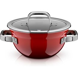 Kochtopf WMF "Fusiontec Mineral Pro", rot, B:23,4cm H:14,7cm L:28cm &Oslash;:20cm, T&ouml;pfe, Kochtopf, runde Form, kratzfest, w&auml;rmereduzierende Hohlgriffe, Made in Germany