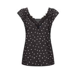 T-Shirt CLOUD 5IVE "CLOUD 5IVE Cloud5ive Crepe Top", Damen, Gr. XS, schwarz, 95% Polyester, 5% Elasthan, normal, U-Boot-Ausschnitt, Shirts T-Shirt