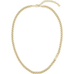 Edelstahlkette BOSS "KASSY FOR HER", gold (gelbgoldfarben), Halsketten, Damen, Edelstahl, L: 47 B: 5mm, Edelstahlkette, B:5mm
