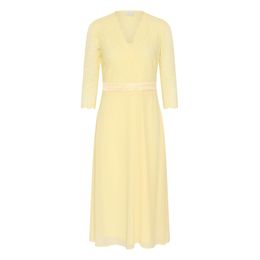 Midikleid Kaffe "Kleid KAlacy", Damen, Gr. S, N-Gr, gelb (sunlight), Obermaterial: 90% Polyamid PA. 10% Elasthan EL., Kleider Midikleid