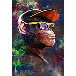 Leinwandbild AFFENGEILEBILDER "Affengeil Sonnenbrille Abstrakt by Juliano de Araujo Keilrahmen", farbe bild(er): gr&uuml;n,schwarz,rot,gelb,blau,wei&szlig;, B:80cm H:120cm T:2cm, Leinen, Bilder, Leinwandbild, Kunstdruck Wandbild Bild in verschiedenen Formaten