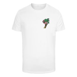 Kurzarmshirt MisterTee "MisterTee Herren Flamingo T-Shirt Round Neck", Jungen, Gr. S, wei&szlig;, 100% Baumwolle, bedruckt, normal, Rundhals, Shirts