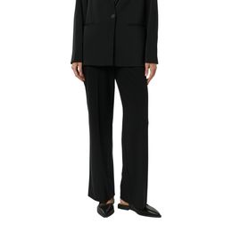 Bundfaltenhose comma, Damen, Gr. 40, N-Gr, schwarz, Web, Obermaterial: 50% Viskose, 42% Polyamid, 8% Elasthan, unifarben, normal lang, Hosen, mit Viskose und Stretch