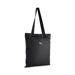 Schultertasche Puma "POP TOTE", Damen, schwarz (Puma schwarz, Puma script aop), Polyester, gemustert, Taschen Schultertasche, Tasche mit femininen Grafikprints, mit Rei&szlig;verschluss