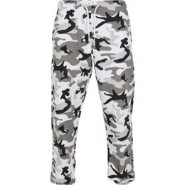 Stoffhose Urban Classics "Urban Classics Herren Basic Camo Sweatpants 2.0", Herren, Gr. XS, US-Gr&ouml;&szlig;en, snowcamouflage, 80% Baumwolle, 20% Polyester, loose fit, Hosen Stoffhose