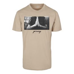 T-Shirt MisterTee "MisterTee Herren Pray Tee", Jungen, Gr. XS, sand, 100% Baumwolle, unifarben, normal, Rundhals, Shirts T-Shirt