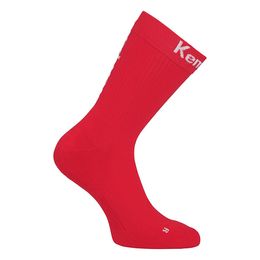 Socken Kempa "Socken Logo Classic Kids", M&auml;dchen, Gr. 31-35, rot (rot, wei&szlig;), Obermaterial: 73% Baumwolle CO(Bio). 23% Polyamid Polyam.recyc. 4% Elasthan EL., Socken Socken
