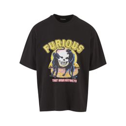 T-Shirt 2Y STUDIOS "2Y Studios Herren 2Y Furious Oversize Tee", Jungen, Gr. XS, schwarz, 100% Baumwolle, bedruckt, relaxed fit, Rundhals, Shirts T-Shirt