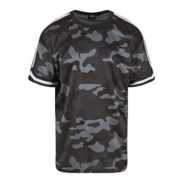T-Shirt Urban Classics "Urban Classics Herren Oversized Mesh AOP Tee", Jungen, Gr. M, grau (schwarzcamo), 100% Polyester, bedruckt, normal, Rundhals, Shirts T-Shirt