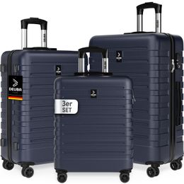 Deuba Hartschalenkoffer New York Set 3-tlg Dunkelblau Rollen 360o ABS