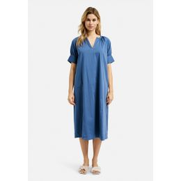 Smith & Soul Sommerkleid SMITH & SOUL, Damen, Gr. M, US-Gr&ouml;&szlig;en, blau (night blau), Web, Material: 70% Baumwolle, 27% Polyamid, 3% Elasthan, unifarben, regular fit Midi, V-Ausschnitt, Raglan&auml;rmel, Kleider Sommerkleid, mit Taschen