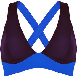 B&uuml;gel-Bikini-Top Naturana "Beautiful Beaches", Damen, Gr. 42, N-Gr, blau, Elasthan, Polyamid, mehrfarbig, Bikini-Oberteile, mit &uuml;berkreuzten R&uuml;ckenriemen, b&uuml;gellos, bequem, breite Tr&auml;ger
