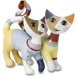 Sammelfigur Goebel "Figur Rosina Wachtmeister - "Luca e Sofia", bunt, B:9cm H:8cm T:6cm, Porzellan, Dekofiguren, Katzen-Duo
