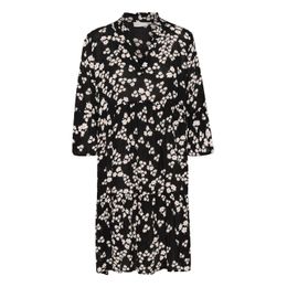 Midikleid Kaffe "Kleid KAhera", Damen, Gr. 40, N-Gr, schwarz (schwarz, chalk, rot petit fleur), Obermaterial: 100% Viskose LENZING ECOVERO CV LenzEcov., Kleider Midikleid
