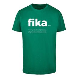 Kurzarmshirt MisterTee "MisterTee Herren Fika Definition Tee", Jungen, Gr. M, forestgr&uuml;n, 100% Baumwolle, bedruckt, loose fit, Rundhals, Shirts