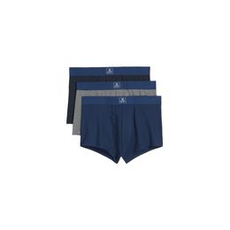 Marc O'Polo Trunk MARC O'POLO "Essentials", Herren, Gr. M, iris ink, grau mel, blau print, Single Jersey, Obermaterial: 95% Baumwolle, 5% Elasthan, bedruckt, unifarben, k&ouml;rpernah, Unterhosen, elastischer Logobund, ohne Eingriff