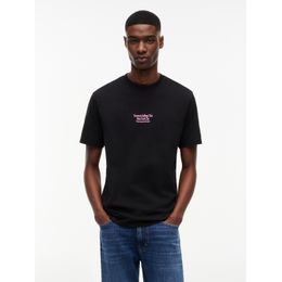 T-Shirt Tommy Jeans "TJM RELAX FIT SAILBOAT", Jungen, Gr. M, schwarz, Single Jersey, Obermaterial: 100% Baumwolle, relaxed fit normal, Rundhals, Shirts T-Shirt, aus Jersey mit R&uuml;ckengrafik