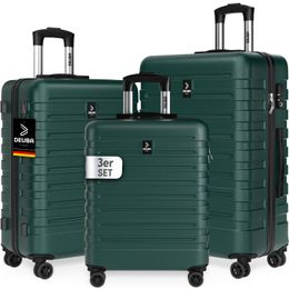 Deuba Hartschalenkoffer New York Set 3-tlg Gr&uuml;n Rollen 360o ABS