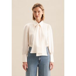Schluppenbluse Seidensticker "Schwarze Rose", Damen, Gr. XL (42), ecru, 61% Acetat, 31% Viskose, 8% Baumwolle, unifarben, regular fit, ohne Ausschnitt, Blusen Schluppenbluse, 1/1 Kragen Uni