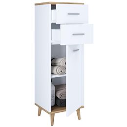 Midischrank Vcm "Midischrank Badm&ouml;bel Landos", braun (wei&szlig;, honig, eiche), B:32cm T:28cm, Obermaterial: 100% Holz Wood., Schr&auml;nke, Midischrank