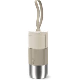 Thermobecher Emsa "beYou", beige (hellgrau), H:17,5cm &Oslash;:7,4cm, Edelstahl, Polypropylen, Silikon, Trinkgef&auml;&szlig;e, Thermobecher, 0,36 L, 4h warm, 12h kalt, 100% dicht, sp&uuml;lmaschinenfest, Trageband