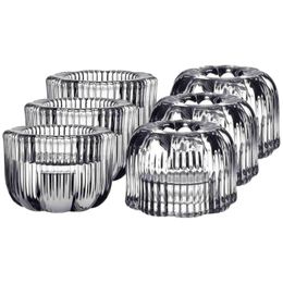 Villeroy & Boch Kerzenhalter VILLEROY & BOCH "2in1-Kerzenst&auml;nder Fleur &oslash; 6,3 cm 6er Set transparent", bunt (transparent), Kerzenhalter, Kerzenhalter