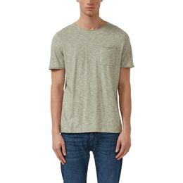 Kurzarmshirt s.Oliver, Jungen, Gr. 3XL, gr&uuml;n melange, Single Jersey, Obermaterial: 100% Baumwolle, meliert, regular fit h&uuml;ftbedeckend, Rundhals, abgesteppte Kante, Shirts, Sommershirt meliert, mit Brusttasche
