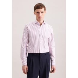 Businesshemd Seidensticker "Schwarze Rose", Herren, Gr. L (42), normale &Auml;rmell&auml;ngen, berry, 100% Baumwolle, gestreift, regular fit, 2-Knopf-Manschette, Hemden, Regular 1/1 Kentkragen Gestreift