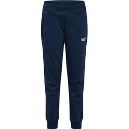 Jogginghose Hummel "hmlJR REGULAR ADJ WAIST PANTS", M&auml;dchen, Gr. 152, N-Gr, blau (marineblaus), Obermaterial: 80% Baumwolle, 20% Polyester, Hosen Jogginghose