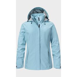 Sch&ouml;ffel Outdoorjacke SCH&Ouml;FFEL "Jacket Gmund L", Damen, Gr. 36, blau (8015, blau), Oberstoff: Aussenseite: 100% Polyester. (Membran: Thermoplastisches Polyurethan). Futter Rumpf oben: 100% Polyester, regular fit, hoch geschlossener Ausschnitt, Jacken Outdoorjacke