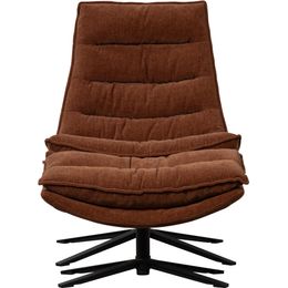 Drehsessel Woood "Kube mit Drehmechanismus inkl. Hocker B 74 x T 89 x H 100 cm", braun, B:74cm H:100cm T:89cm, Sessel, Drehsessel, Newt-Chenillebezug, Hohe Verschlei&szlig;festigkeit, Tragkraft 120 kg
