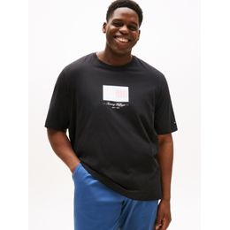 Tommy Hilfiger Big & Tall T-Shirt "BT-ITHACA FLAG TEE-B", Jungen, Gr. 4XL, schwarz, Single Jersey, Obermaterial: 100% Baumwolle, TOMMY HILFIGER BIG & TALL, unifarben, regular fit normal, Rundhals, eingesetzt abgesteppte Kante, Shirts T-Shirt, Gro&szlig;e Gr&ouml;&szlig;en