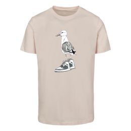 T-Shirt MisterTee "MisterTee Herren Seagull Sneakers Tee", Jungen, Gr. XXL, beige (pinkmarshmallow), 100% Baumwolle, unifarben, normal, Rundhals, Shirts T-Shirt