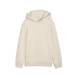 Hoodie Puma "Essentials No.1 Logo Fleece Hoodie Jungen", Jungen, Gr. 128, beige (alpine snow wei&szlig;), Obermaterial: 34% Polyester, 66% Baumwolle. Kapuzenfutter: 100% Baumwolle. Rippe: 97% Baumwolle, 3% Elasthan, normal, Sweatshirts Hoodie