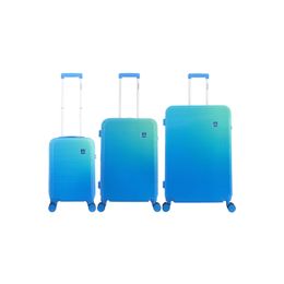 Koffer Saxoline "Twist", Gr. B/H/T: 50cm x 76cm x 30cm, blau, Koffer, mit TSA-Schloss