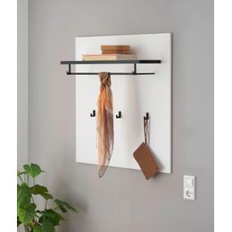 Garderobenpaneel Home Affaire "Cantara, Wandregal, Flurgarderobe mit Hutablage, Kleiderstange & Haken", wei&szlig;, B:79cm H:89cm T:25cm, Holzwerkstoff, Garderobenpaneele, Garderobenpaneel, vielseitig einsetzbar, in zwei Farben verf&uuml;gbar, 79 cm breit