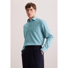 Businesshemd Seidensticker "Schwarze Rose", Herren, Gr. XXL (45), normale &Auml;rmell&auml;ngen, gr&uuml;n, 100% Baumwolle, unifarben, comfort fit, 2-Knopf-Manschette, Hemden, Comfort 1/1 Kentkragen Uni