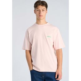 Kurzarmshirt LINDBERGH, Jungen, Gr. L, soft pink, Single Jersey, Obermaterial: 100% Baumwolle, bedruckt, l&auml;ssig geschnitten h&uuml;ftbedeckend, Rundhals, abgerundeter Saum, Shirts, Sommershirt mit gro&szlig;em R&uuml;ckenprint / kleinem Frontprint